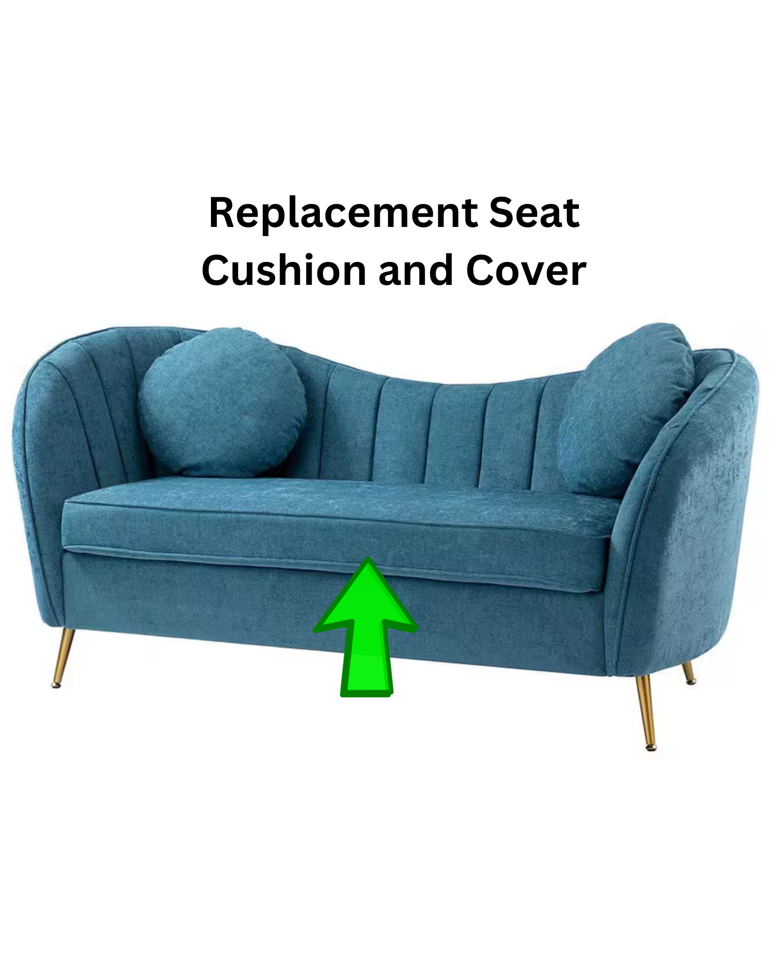 Random Teal Sofa Replacement Seat Cushion and Cover (Only 1 To Sell ...