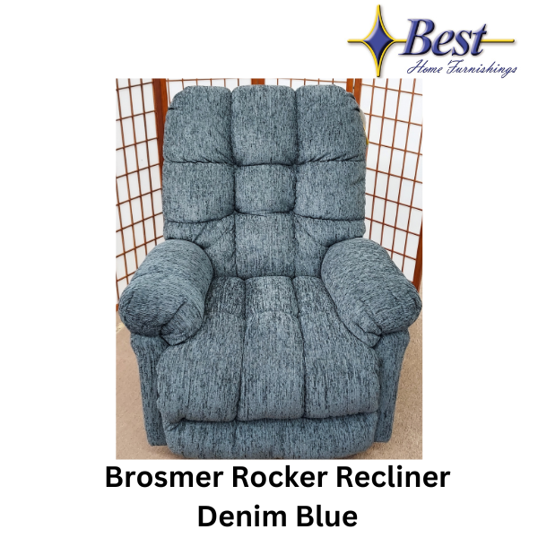 Best Brosmer Rocker Recliner Denim Blue | Athens Furniture.com