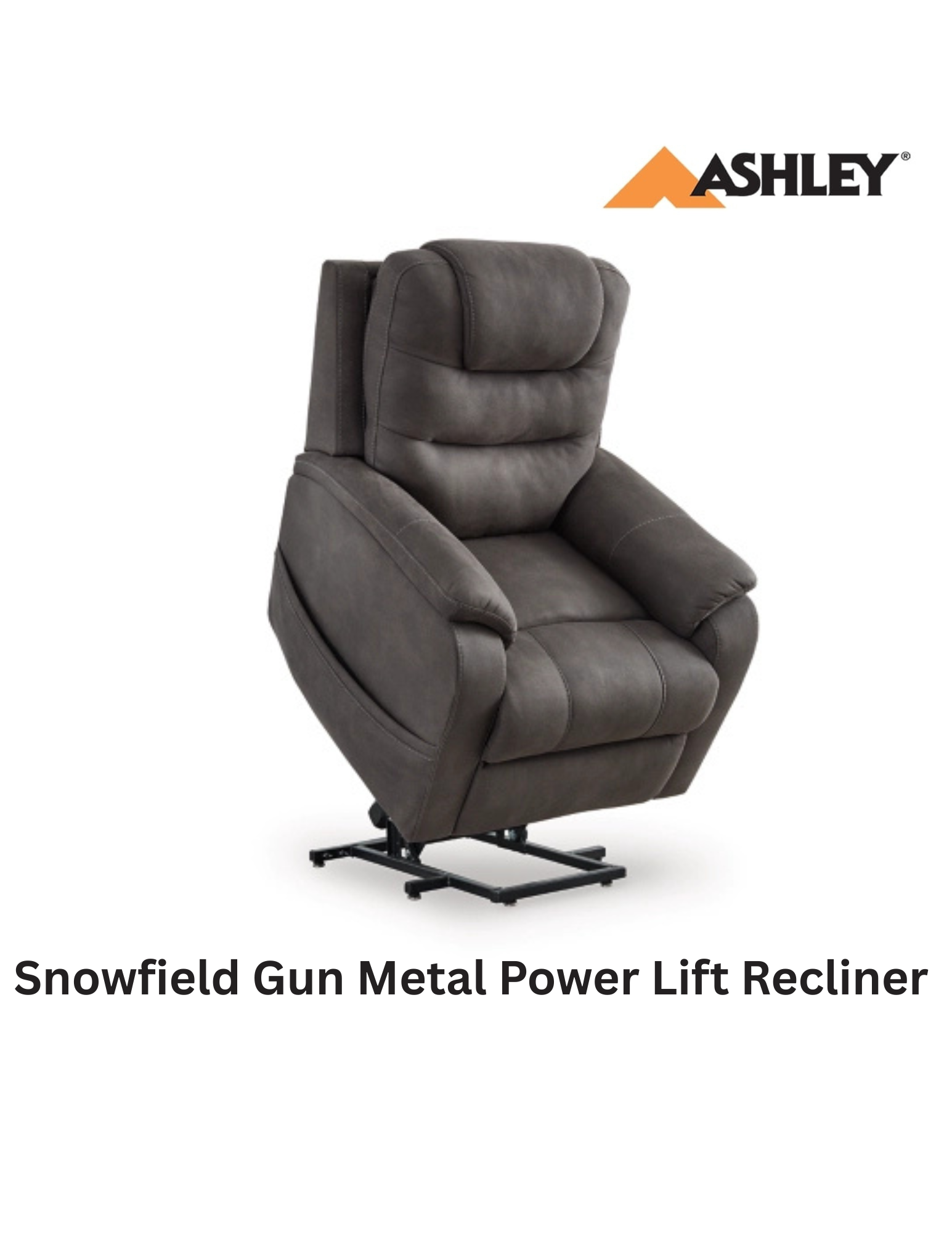 Snowfield Gun Metal Power Lift Recliner | Athens Furniture.com