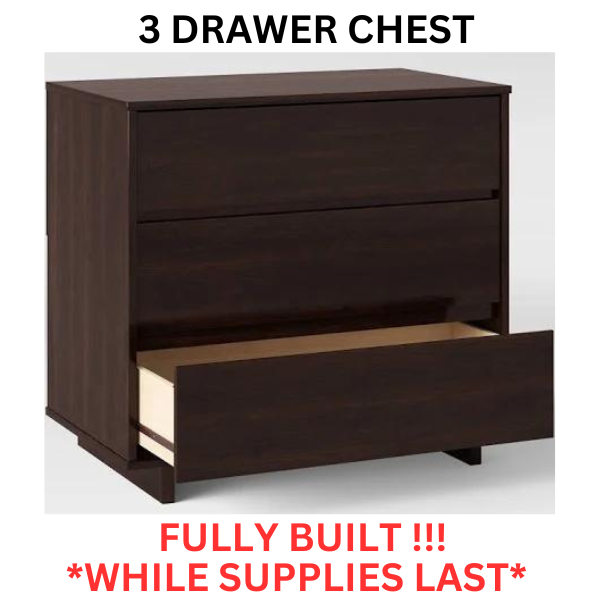 3 Drawer Espresso Color Chest | Athens Furniture.com